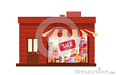 Storefront, Store Building, Facade Front View. Shop Front View Flat ...