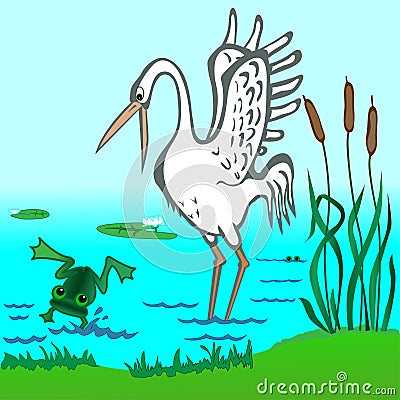 Stork And Frog Royalty Free Stock Photo - Image: 8704595