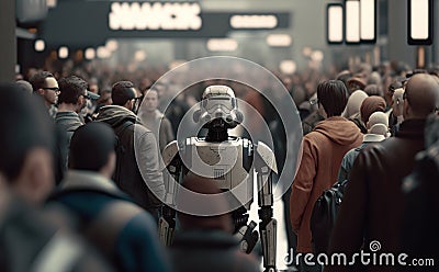 A Stormtrooper In A Crowd. Created By Generative Artificial ...