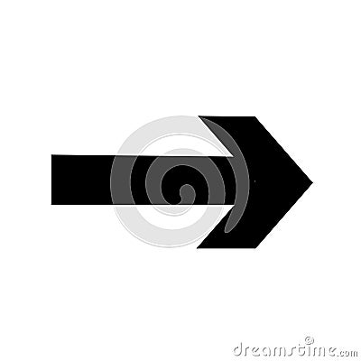 Straight Arrow Icon. Black Vector Arrow Illustration. Black Direction ...