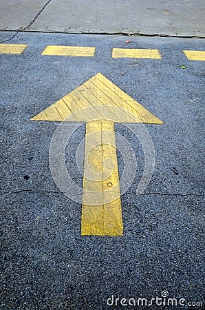 Straight arrow sign on road - Stock Image - Everypixel