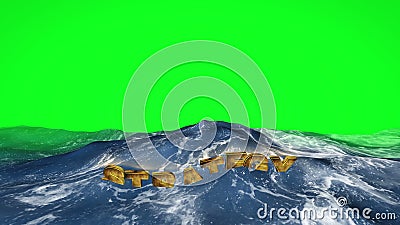 Strategy Text is Floating in the Water on Green Screen Stock Footage ...
