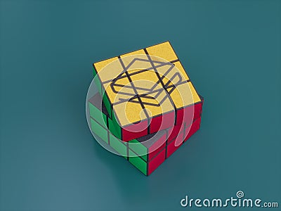 Stratis Crypto Rubiks Cube Puzzle Solve Logic Game Difficult 3D Illustration Editorial Image ...