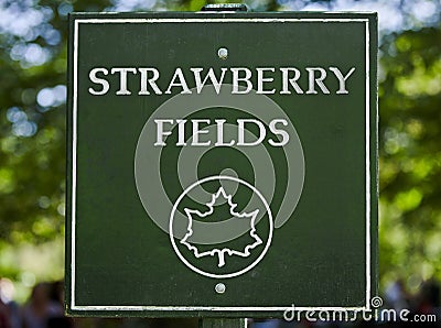 Strawberry Fields Sign In Central Park Stock Photography - Image: 15930682