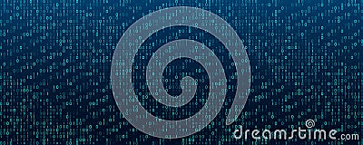 A Stream Of Binary Matrix Code On The Screen. Numbers Of The Computer Matrix. Vector ...