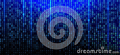 A Stream Of Binary Matrix Code On The Screen. Numbers Of The Computer Matrix Cartoon Vector ...
