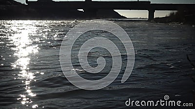 Stream Water Falling Down Bursting Ecology Background. Stock Footage ...