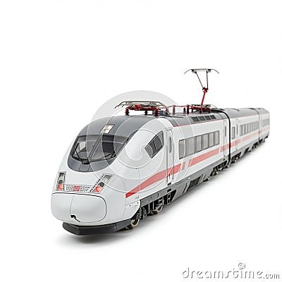 A Streamlined Model Train With A Sleek, Aerodynamic Design Features A ...