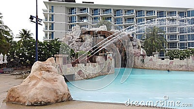 Streams of Water Flows Pouring into Swimming Pool Stock Video - Video ...