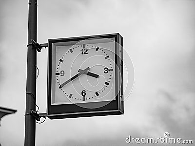 Street Clock With A Traditional Dial And Hands Arrows For Hours And ...
