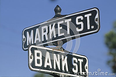 Rusty Metal High Street Road Sign on Brick Wall Stock Image - Image of ...