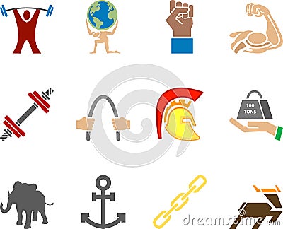 Strength Icon Set Series Design Elements Royalty Free Stock Photography ...