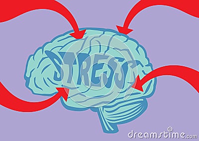 Stressed Out Brain Vector Illustration Stock Vector - Image: 50880841