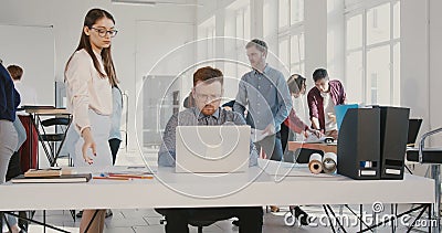 Stressed Young Businessman Suffers Panic Attack at Work, Throwing ...