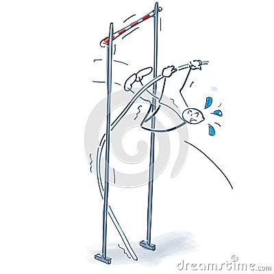 Stick Figure Jumps Too Low During High Jump Vector Illustration ...