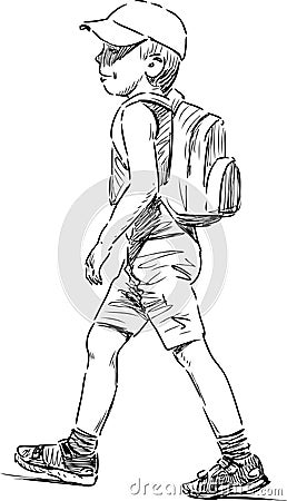 Striding Little Boy Stock Vector - Image: 43329990