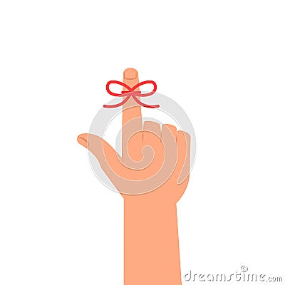 String On Finger Reminder Icon. Clipart Image Vector Illustration ...