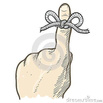 String Tied Around The Finger Cartoon Vector | CartoonDealer.com #19377421