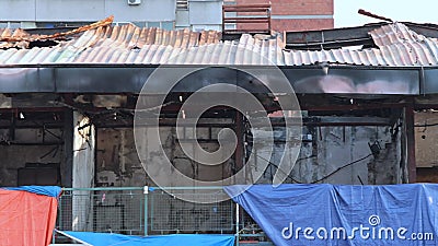 Strip Mall after Fire stock footage. Video of shopping - 244637822