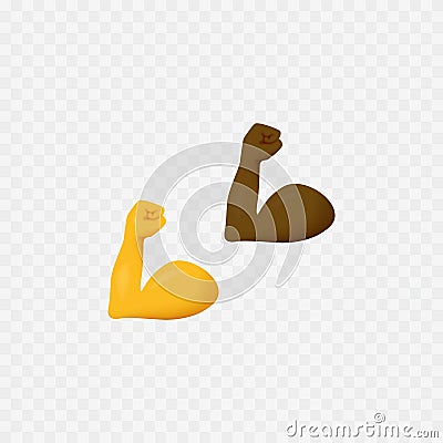 Strong Emoji. Muscle. Hand Bicep. Strong. Vector | CartoonDealer.com ...