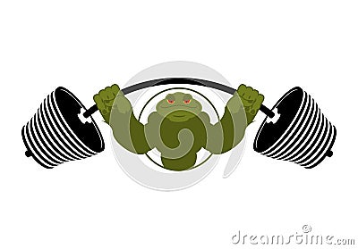 Strong Frog. Powerful Toad With Large Muscles. Amphibian Animal Vector ...