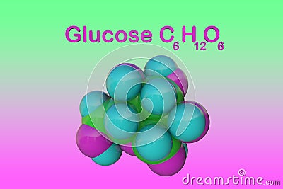 Structural Chemical Formula And Molecular Model Of Glucose Or Dextrose ...