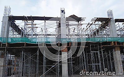 Structural Work Is Underway At The Construction Site. Work Is Carried ...