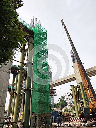 Structural Work Is Underway At The Construction Site. Work Is Carried ...