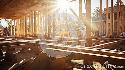 Structure Construction Timber Frame Stock Illustration | CartoonDealer ...