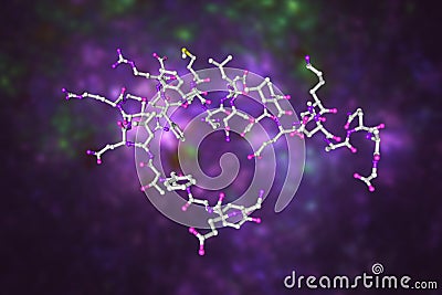 Structure Of P53 Tumor Suppressor. Molecular Model On Colorful ...