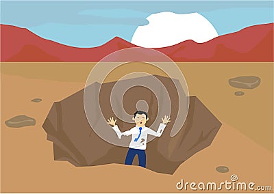 Stuck In A Pit Royalty Free Stock Image - Image: 72686