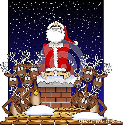 Stuck_santa_01 Vector Illustration | CartoonDealer.com #6436154