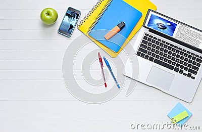 Student Computer Desk Background Stock Photo - Image: 55355396