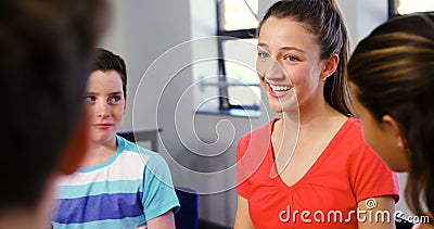 Student Interacting with Each Other in Classroom Stock Footage - Video ...