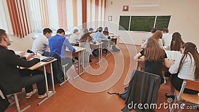 Students in the Classroom are at Their Desks. Russian School. Stock ...