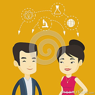 Students Sharing With The Ideas. Cartoon Vector | CartoonDealer.com ...