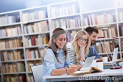 Students Working In The Library At Campus Royalty-Free Stock Image ...