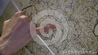 The Study of Topographic Maps Stock Footage - Video of hand, finger ...