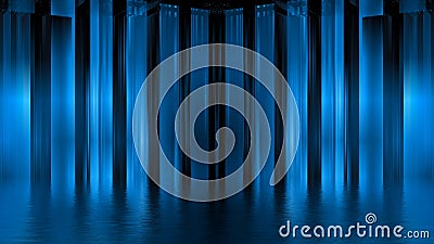 Stunning Display Of Illuminated Blue Waterfalls Creates A Calming ...