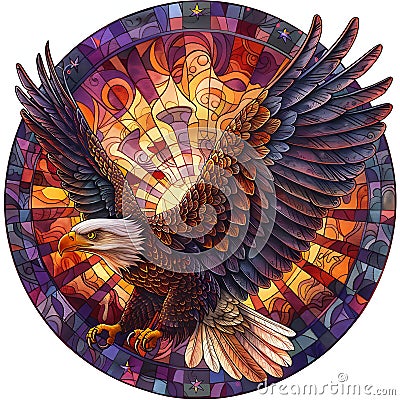 Stunning Eagle Mandala Artwork In Vibrant Colors Stock Photography ...