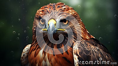 Epic Photo Realistic Hawk Illustration In Vray Tracing Style Stock ...