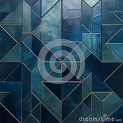 Indigo Tile Mosaic Patterns In Hyperspace Noir Graphic Style Royalty ...