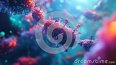 Stunning Microscopic View Of Colorful Microorganisms, Showcasing ...