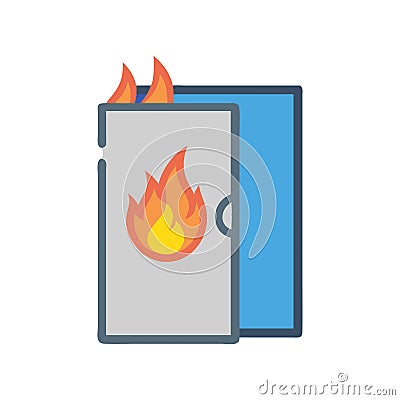 Sturdy Fireproof Door For Protection Cartoon Vector | CartoonDealer.com ...