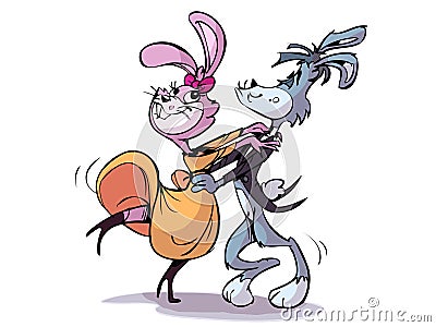 Style Dancing Rabbits Royalty Free Stock Photography - Image: 13251537