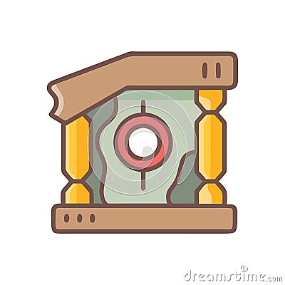 Stylish Icon Of Ancient Relic For Exhibits Cartoon Vector ...