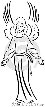 Stylized Angel In Black Isolated Stock Vector - Image: 50307626