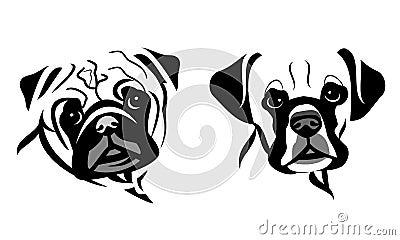 Stylized Dog Face Vector Graphics | CartoonDealer.com #91754787