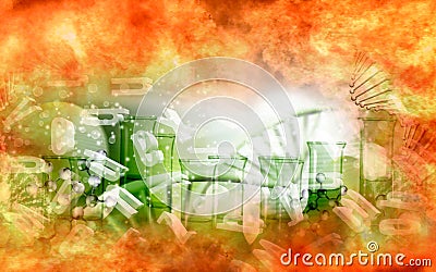 Stylized Figures Of DNA Helices On Fire Royalty-Free Stock Photography ...