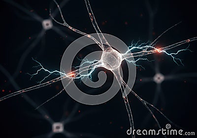 Neural Network Illustration With Synapses Royalty-Free Cartoon ...